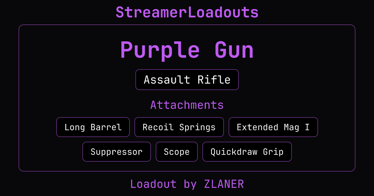 Purple Gun Loadout by ZLANER - StreamerLoadouts