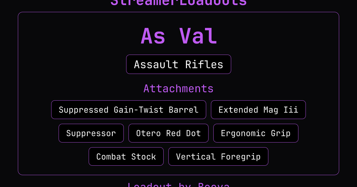 As Val Loadout by Booya - StreamerLoadouts
