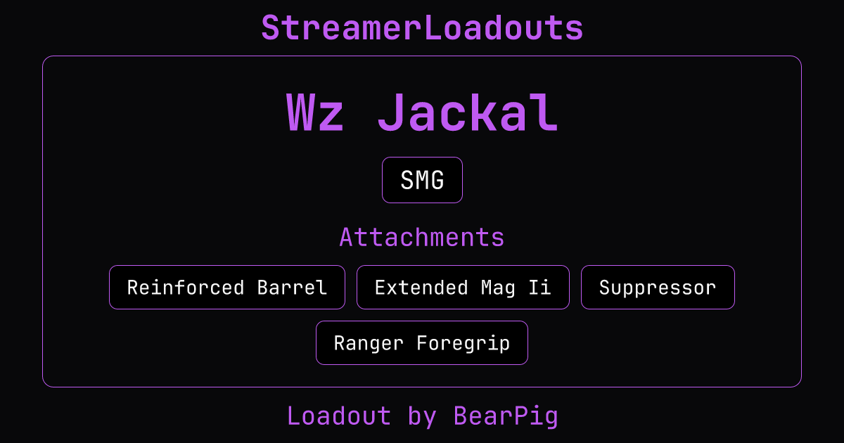 Wz Jackal Loadout by BearPig - StreamerLoadouts