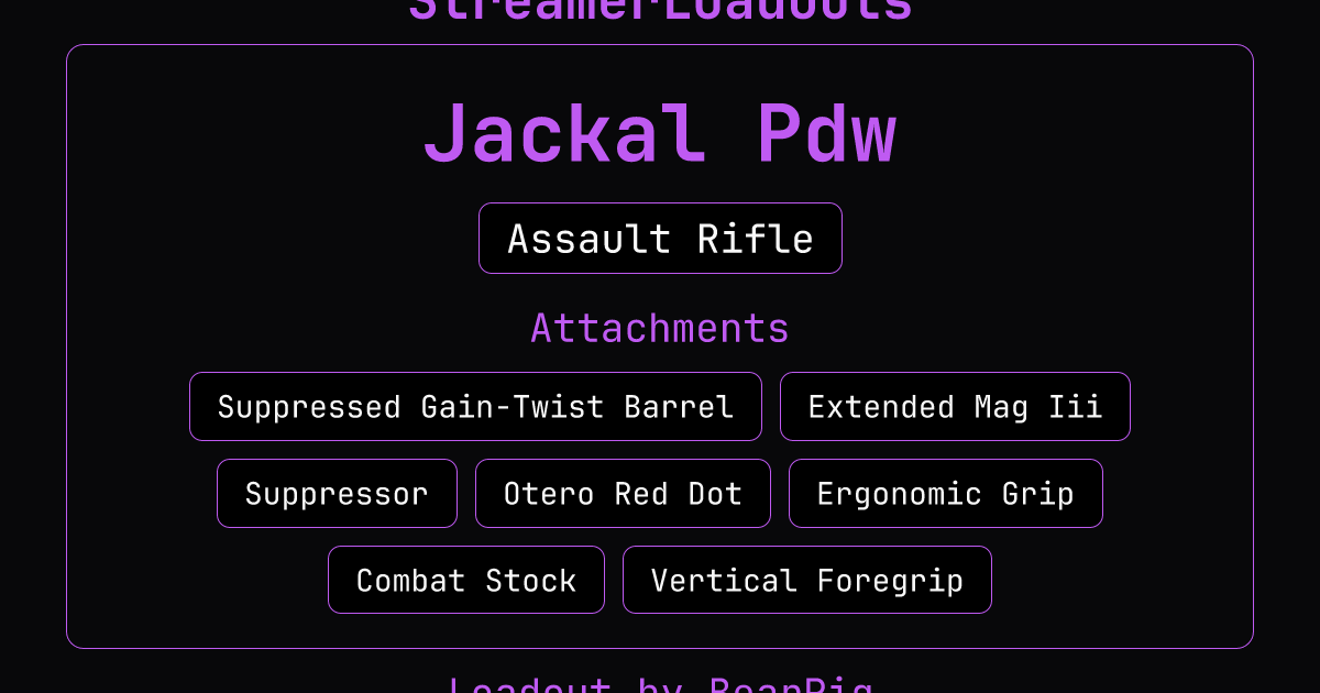 Jackal Pdw Loadout by BearPig - StreamerLoadouts