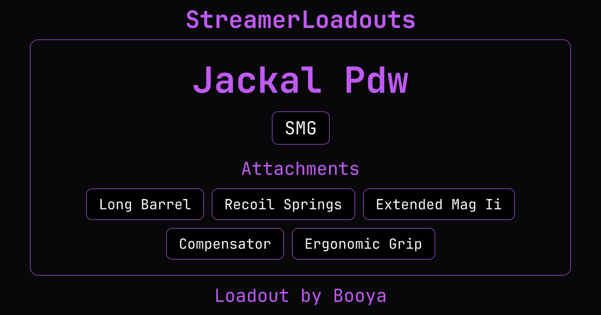 Jackal Pdw Loadout by Booya - StreamerLoadouts
